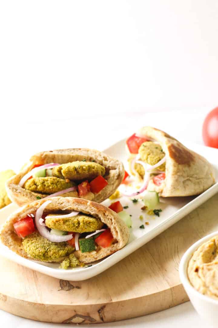 Falafel Hummus Pita Pocket Sandwiches – My Plantiful Cooking