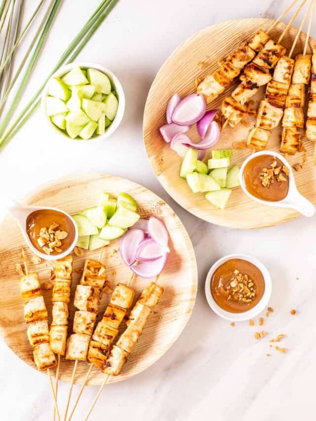Vegan Tofu Satay with Peanut Sauce – My Plantiful Cooking