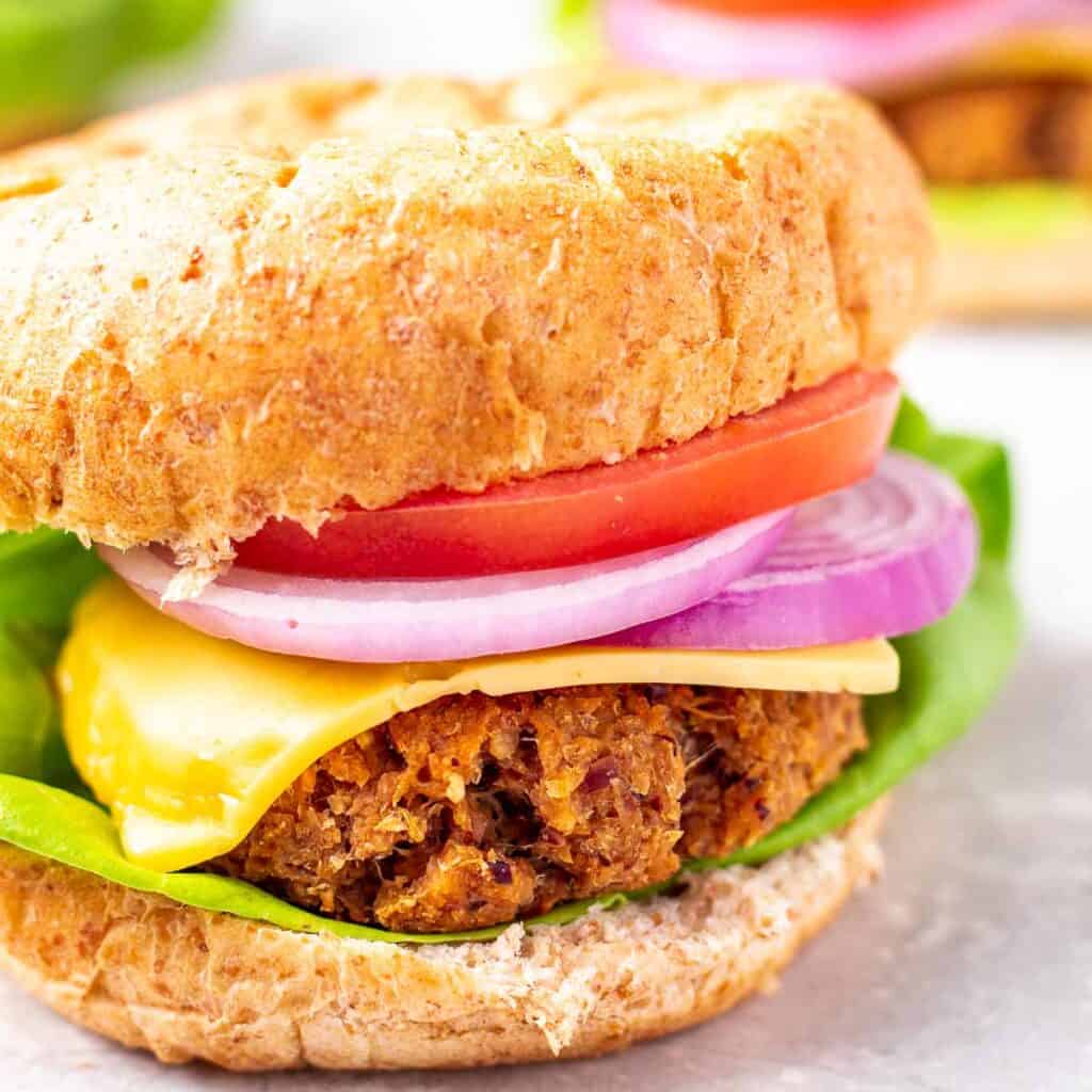 Meaty High Protein Vegan TVP Burgers – My Plantiful Cooking