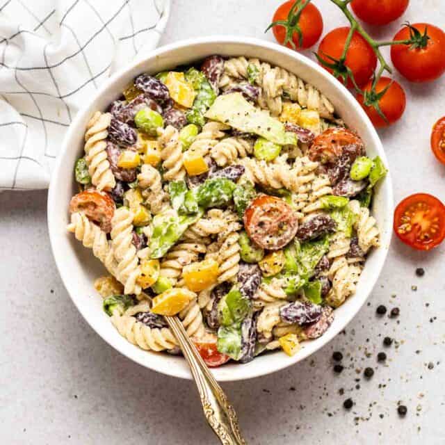 Easy High Protein Pasta Salad – My Plantiful Cooking