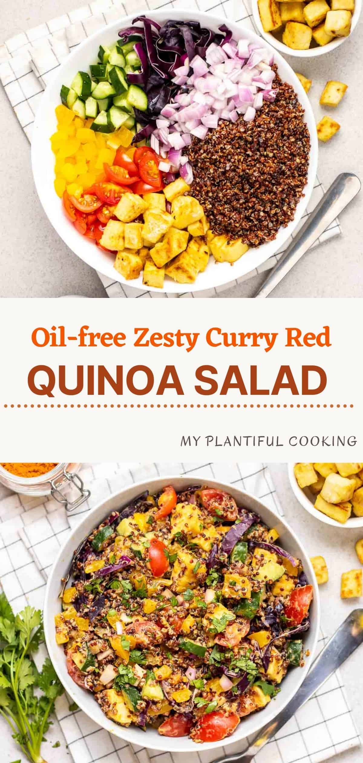 Spicy Indian Red Quinoa Salad – My Plantiful Cooking