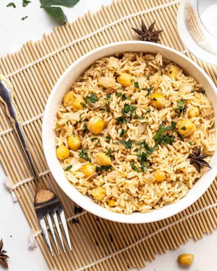 Basmati Chana Pulao (Chickpea Rice) – My Plantiful Cooking
