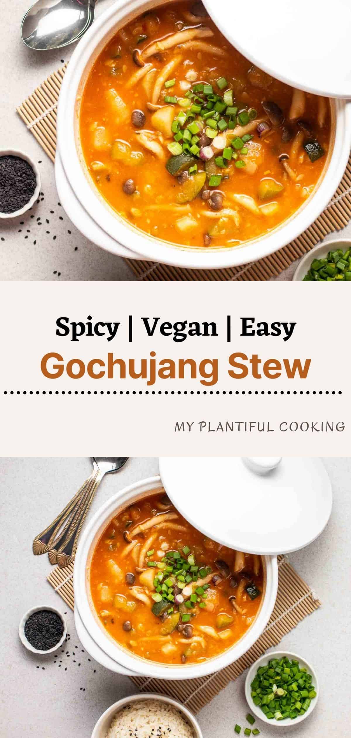 Korean Gochujang Soup (Gochujang Jjigae) – My Plantiful Cooking