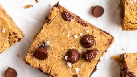 Fudgy Vegan Peanut Butter Chickpea Blondies