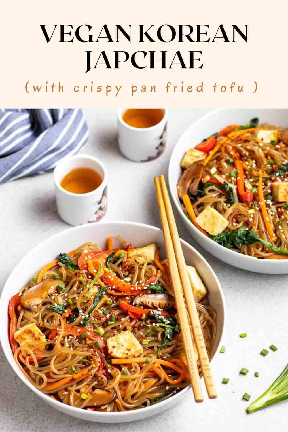 Vegan Japchae (Korean Glass Noodles Stir-fry) – My Plantiful Cooking