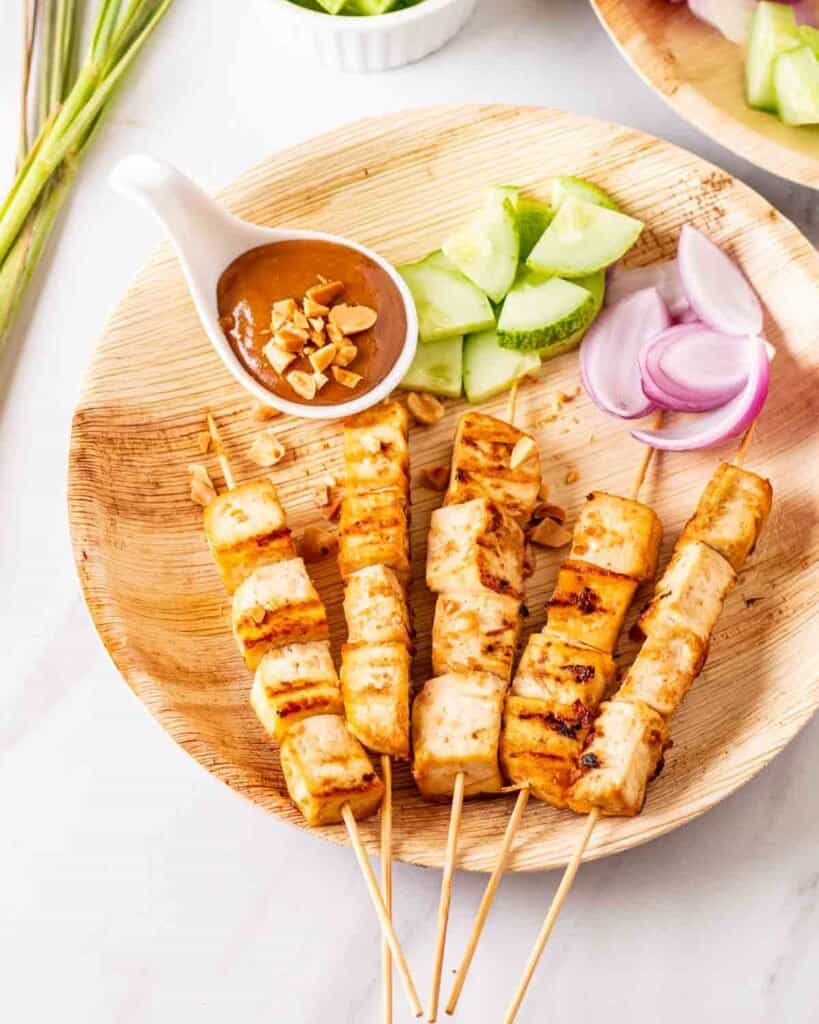 Vegan Tofu Satay with Peanut Sauce – My Plantiful Cooking
