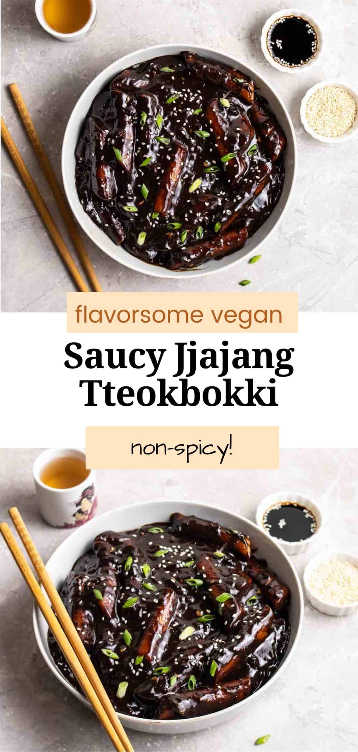 Jjajang Tteokbokki (non-spicy) – My Plantiful Cooking