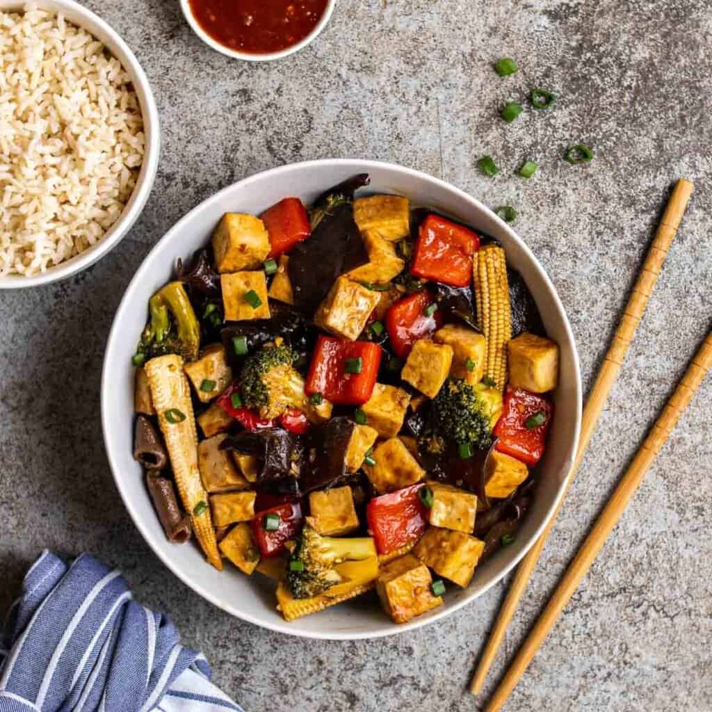 Hunan Tofu Vegetable Stir-fry – My Plantiful Cooking