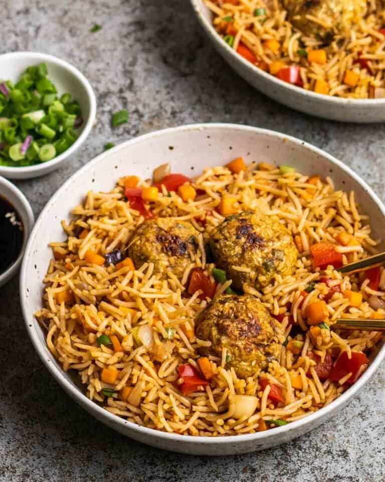 Veg Manchurian Fried Rice – My Plantiful Cooking
