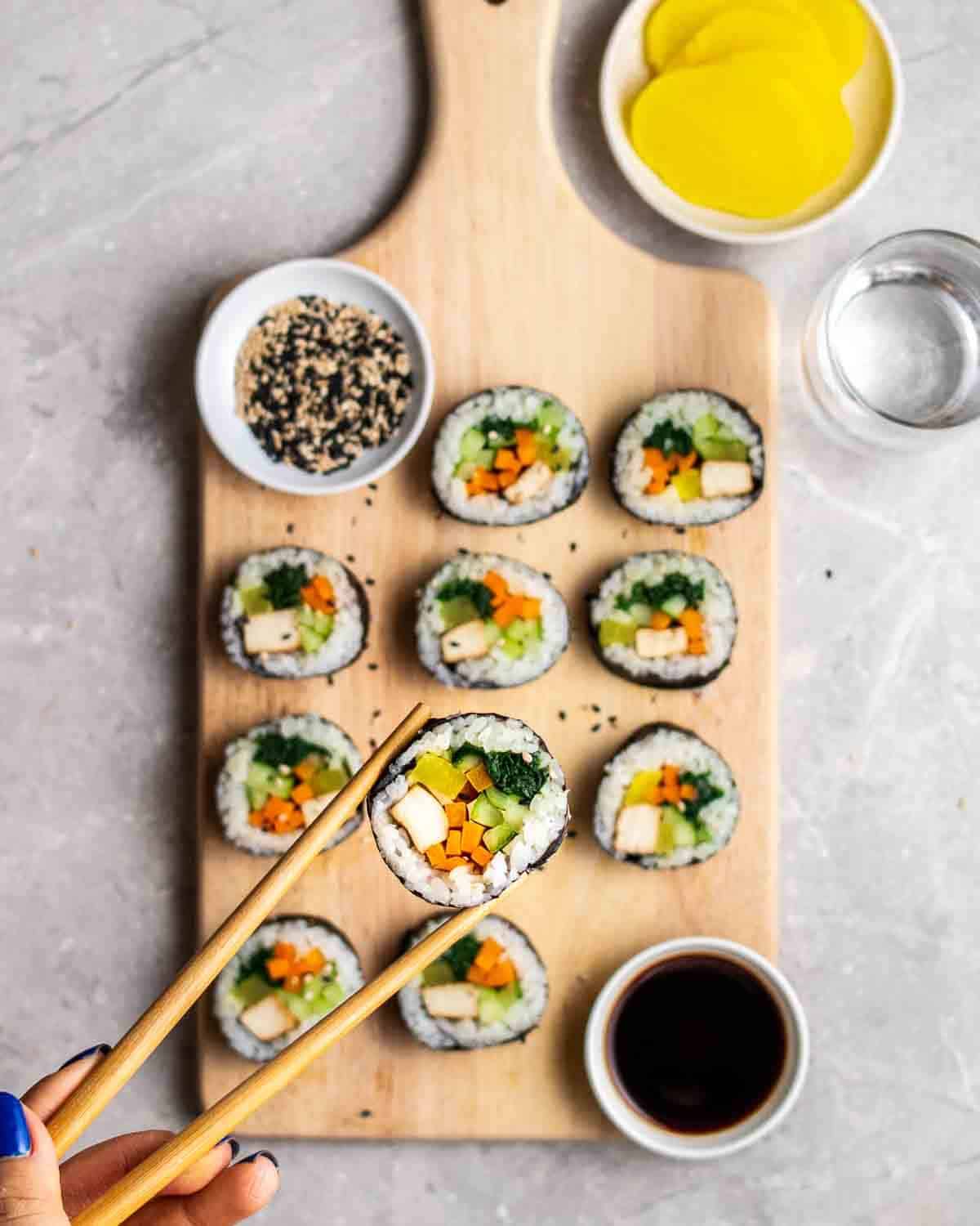 Vegetable Vegan Kimbap (Gimbap) – My Plantiful Cooking