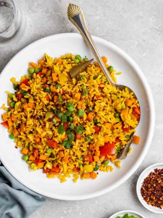 Rice Cooker Vegetable Biryani – My Plantiful Cooking