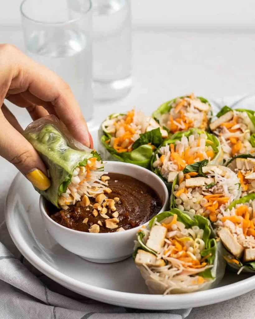 Vegan Tofu Rice Paper Rolls – My Plantiful Cooking
