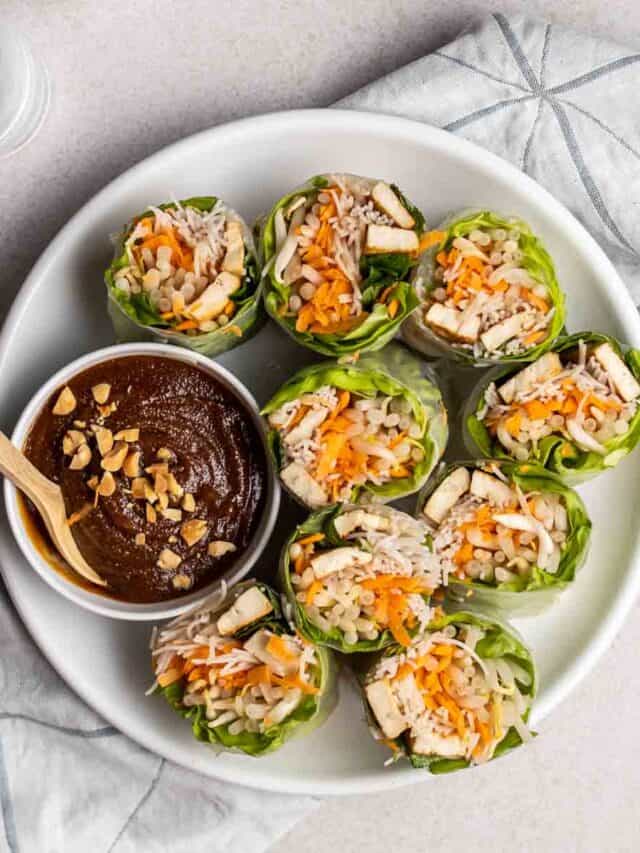 Vegan Tofu Rice Paper Rolls – My Plantiful Cooking