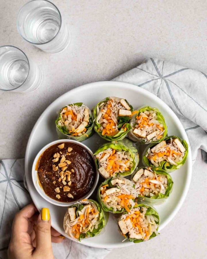 Vegan Tofu Rice Paper Rolls – My Plantiful Cooking