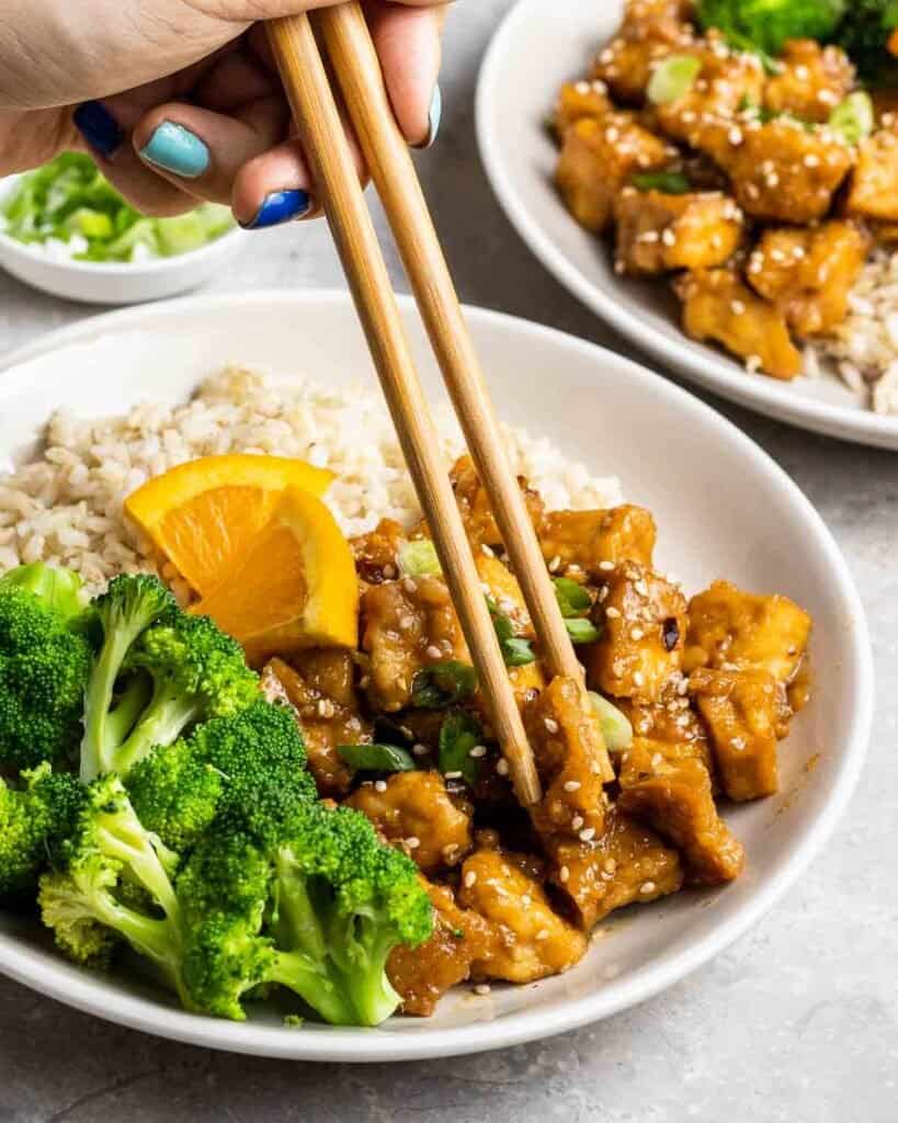 Crispy Vegan Orange Chicken (orange tofu) – My Plantiful Cooking