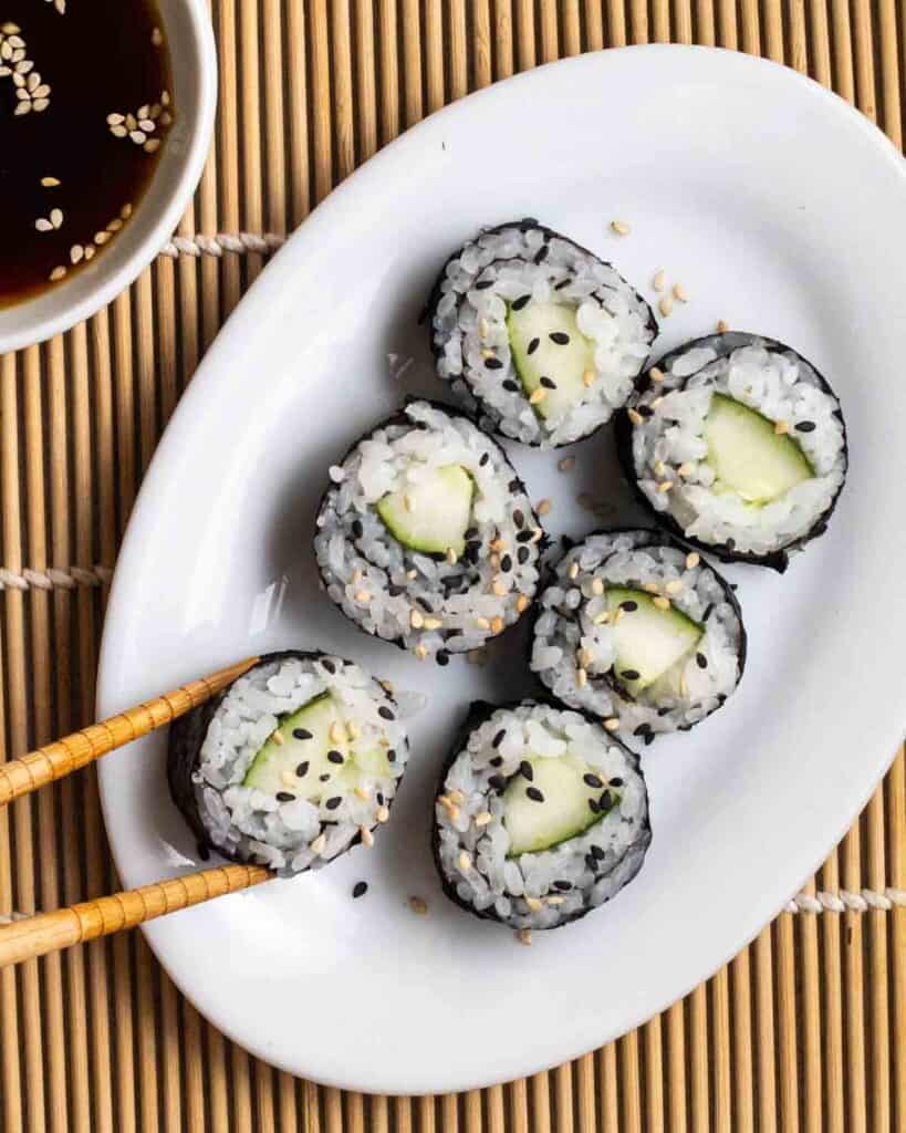 Kappa Maki (cucumber sushi rolls) – My Plantiful Cooking