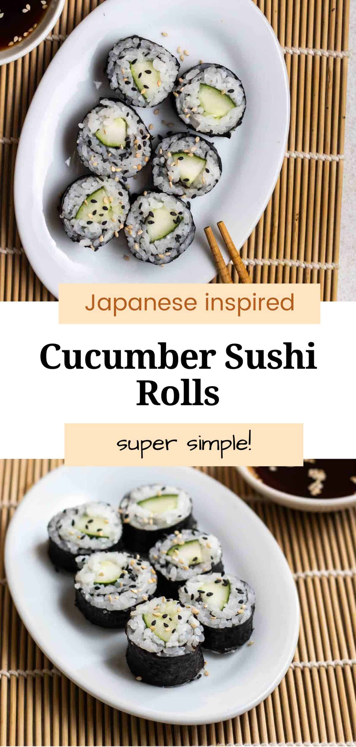 Kappa Maki (cucumber sushi rolls) – My Plantiful Cooking