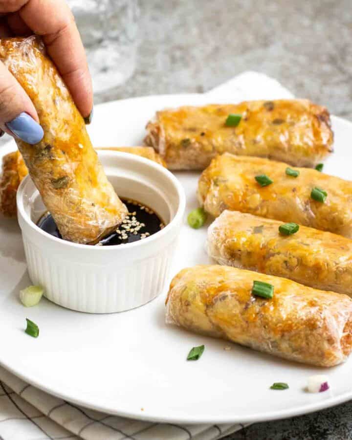 Crispy Air Fryer Rice Paper Rolls – My Plantiful Cooking