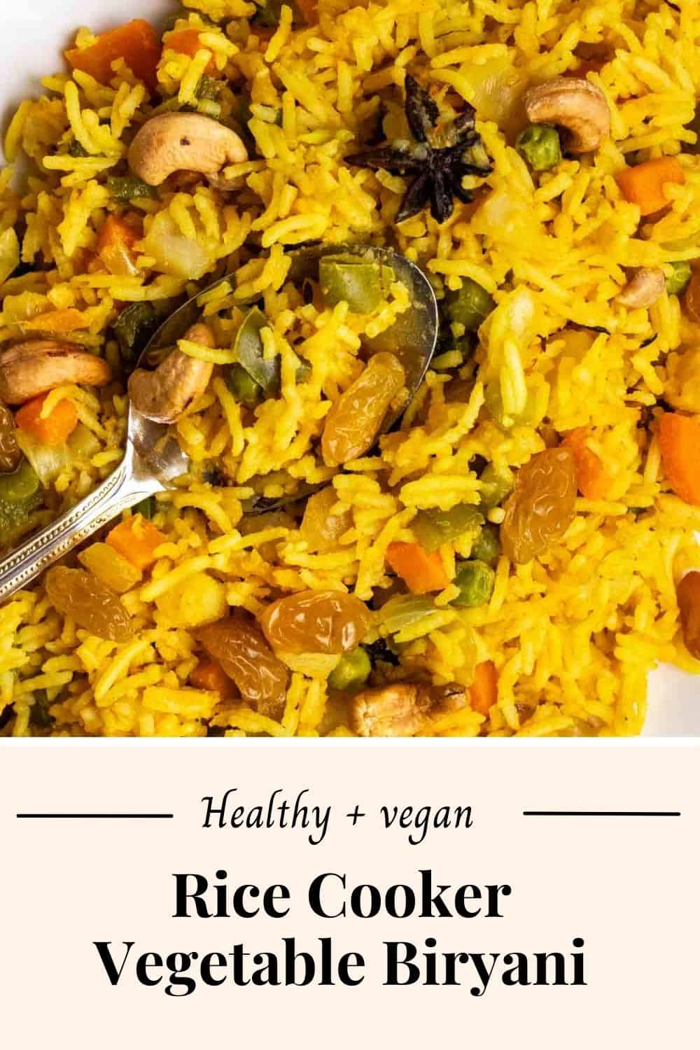 Rice Cooker Vegetable Biryani – My Plantiful Cooking