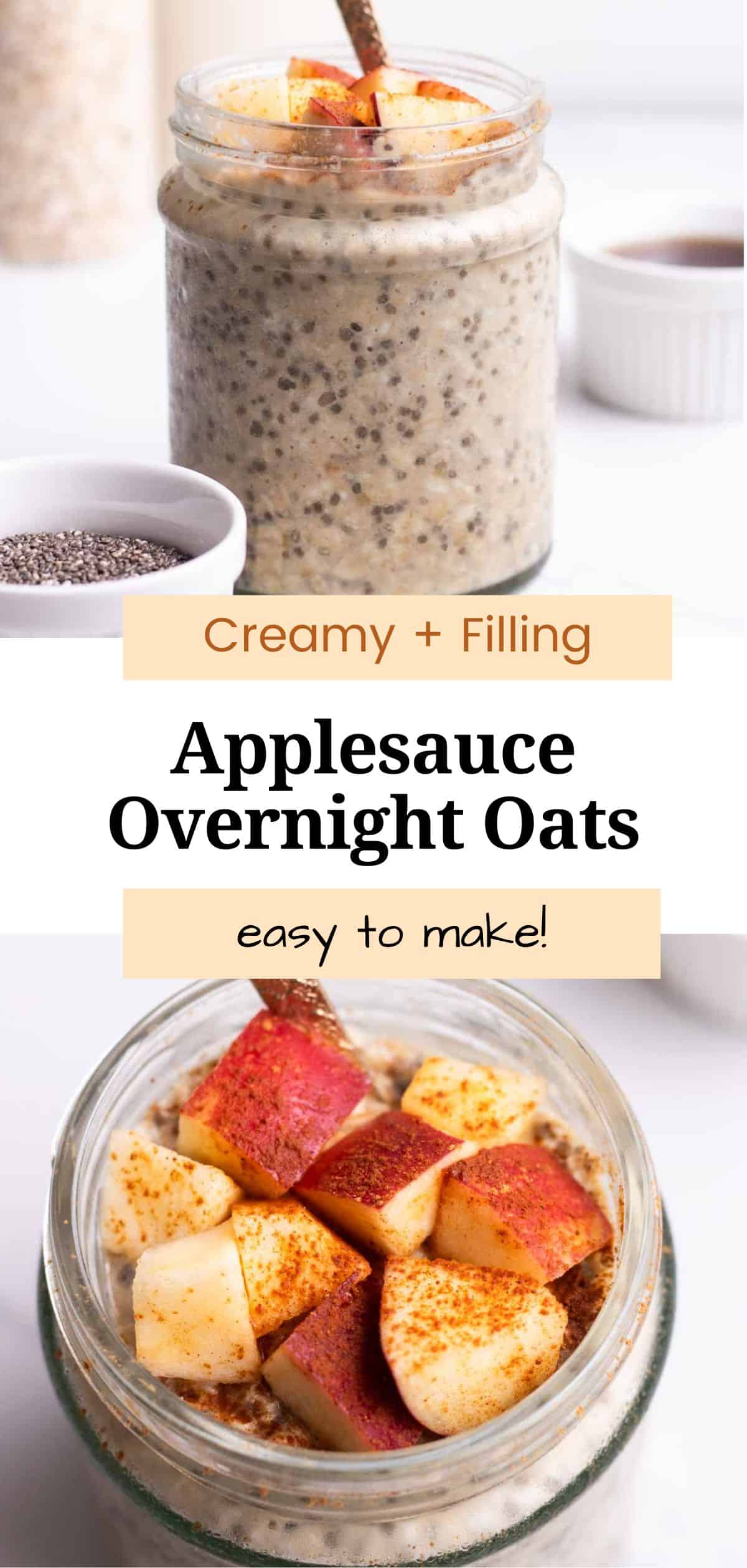Creamy Applesauce Overnight Oats – My Plantiful Cooking
