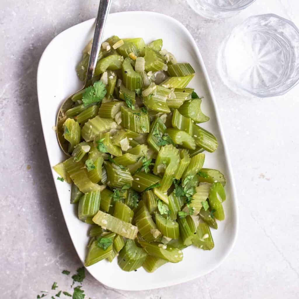 Easy Braised Celery – My Plantiful Cooking